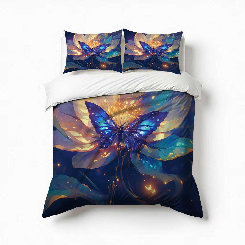 Butterfuly Pretty Butterflies Art Bedding Set 3 Pcs Soft Microfiber ...