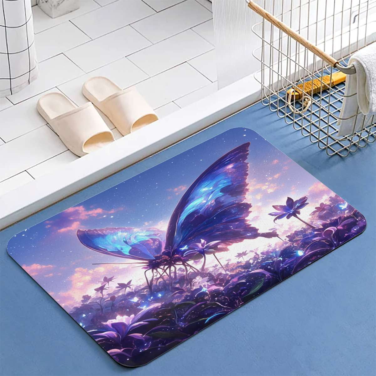 Butterfuly Pretty Butterflies Art Diatomite Bath Mats Bathroom ...