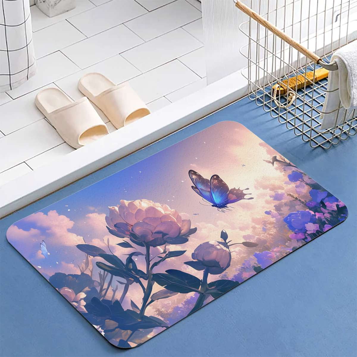 Butterfuly Pretty Butterflies Art Diatomite Bath Mats Bathroom ...