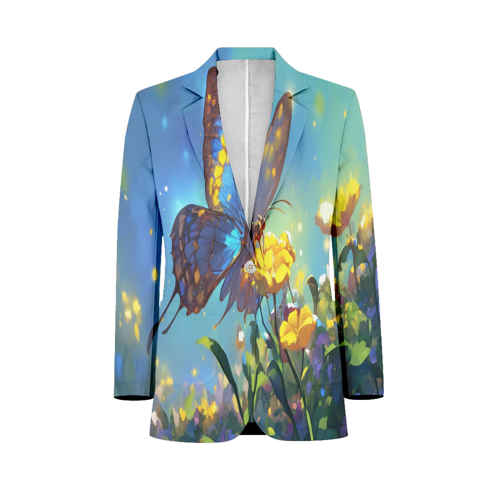 Butterfuly Pretty Butterflies Art Mens Suits Shawl Collar Slim Fit Suit ...
