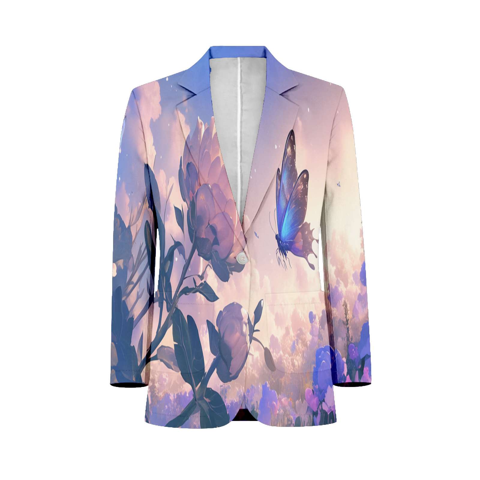 Butterfuly Pretty Butterflies Art Mens Suits Shawl Collar Slim Fit Suit ...