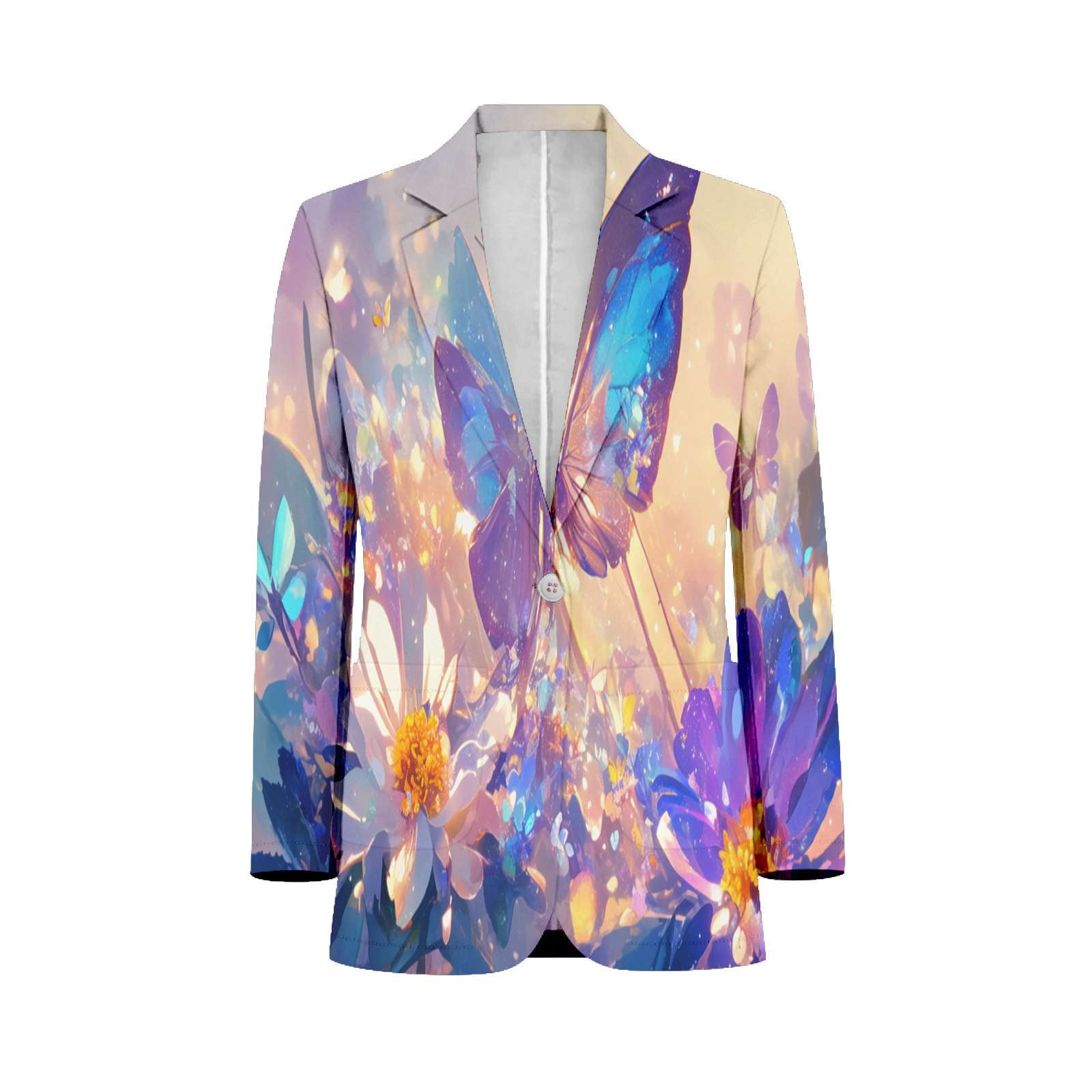 Butterfuly Pretty Butterflies Art Mens Suits Shawl Collar Slim Fit Suit ...