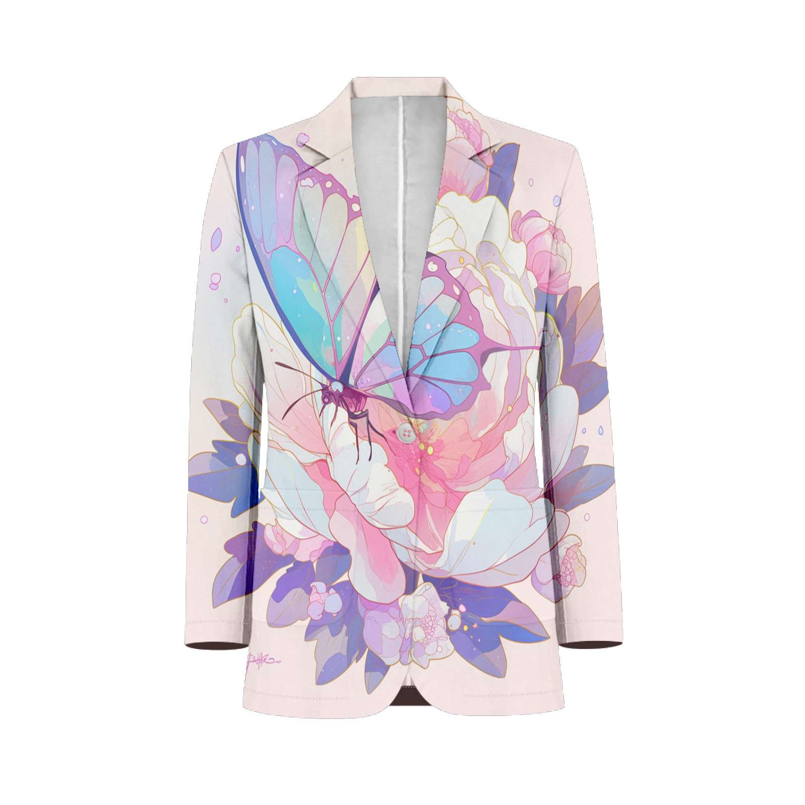 Butterfuly Pretty Butterflies Art Mens Suits Shawl Collar Slim Fit Suit ...