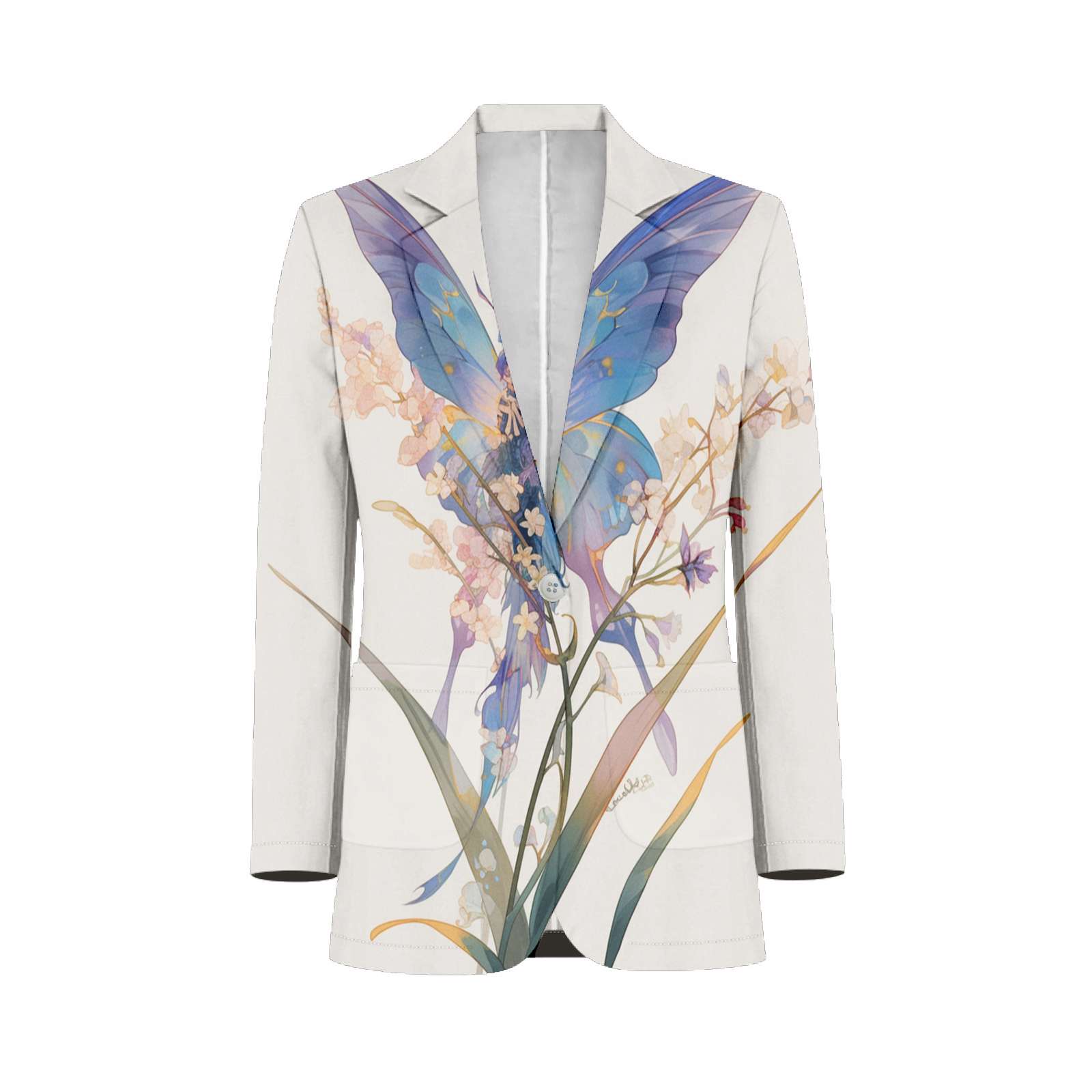 Butterfuly Pretty Butterflies Art Mens Suits Shawl Collar Slim Fit Suit ...