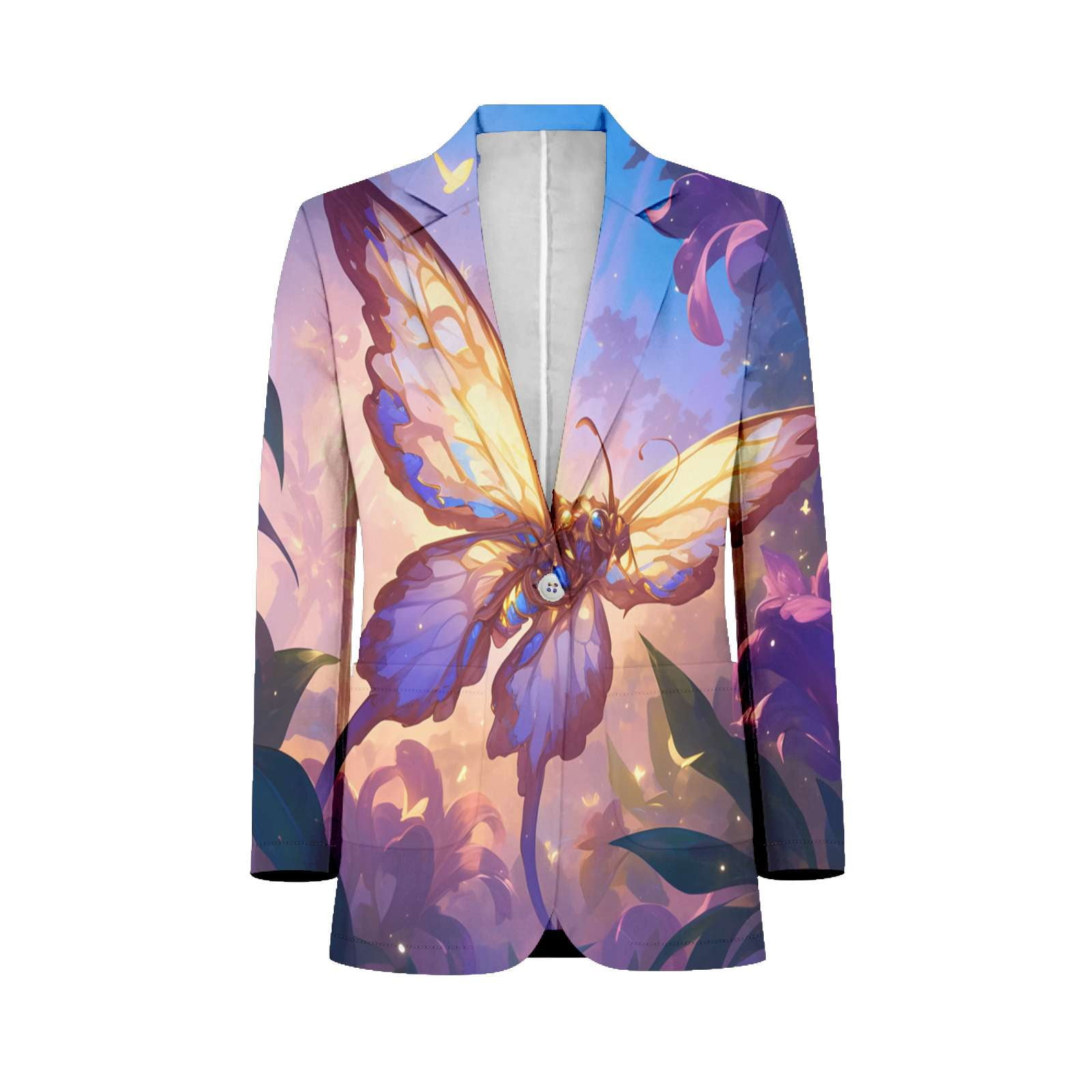 Butterfuly Pretty Butterflies Art Mens Suits Shawl Collar Slim Fit Suit ...