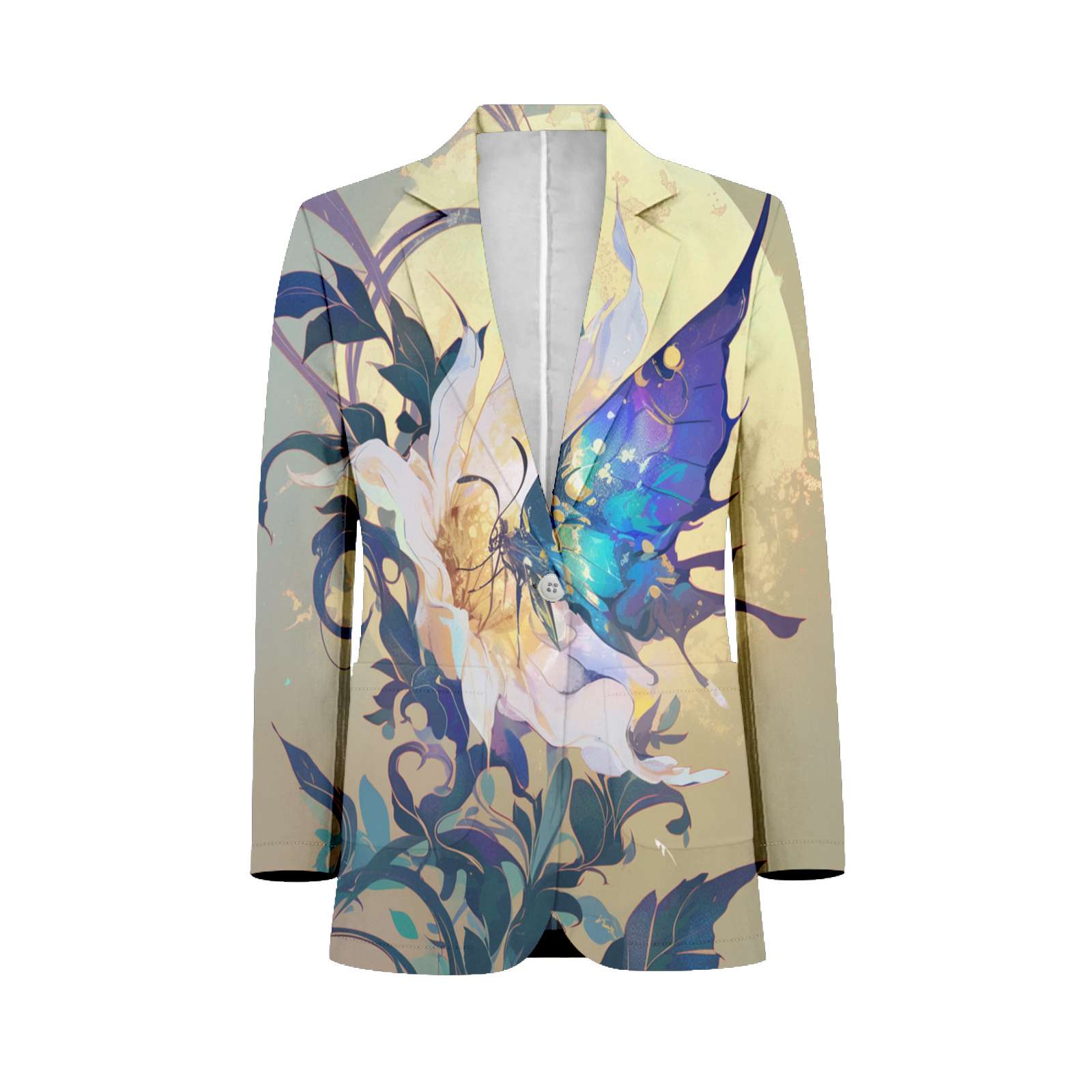 Butterfuly Pretty Butterflies Art Mens Suits Shawl Collar Slim Fit Suit ...