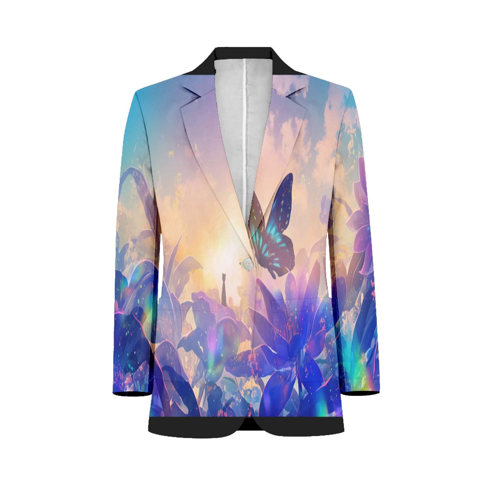 Butterfuly Pretty Butterflies Art Mens Suits Shawl Collar Slim Fit Suit ...