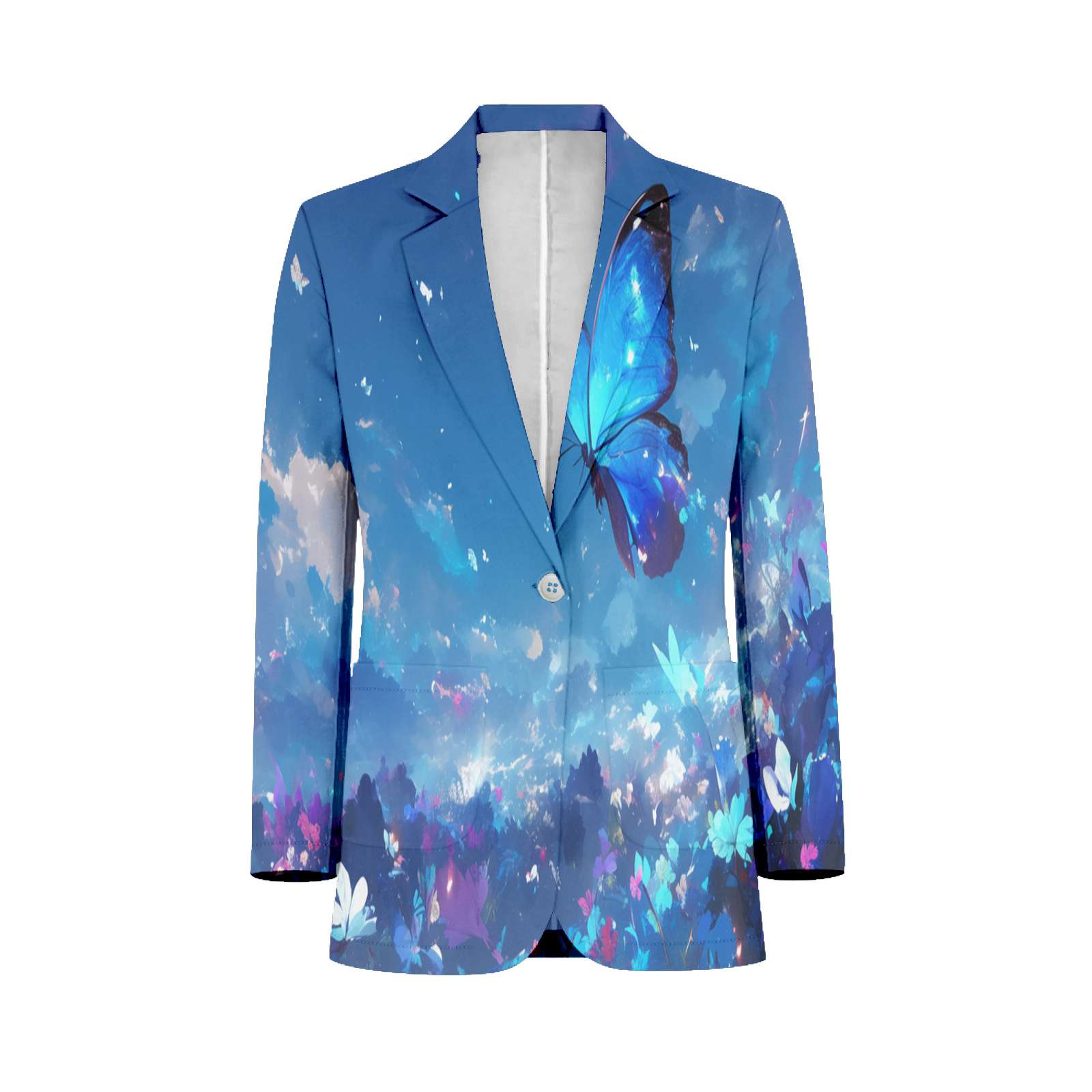 Butterfuly Pretty Butterflies Art Mens Suits Shawl Collar Slim Fit Suit ...