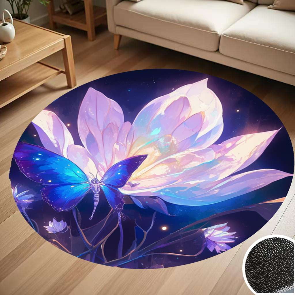Butterfuly Pretty Butterflies Art Round Carpet Living Room Bedroom Home ...