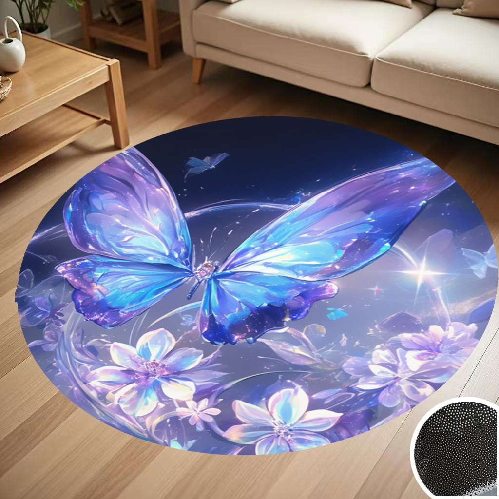 Butterfuly Pretty Butterflies Art Round Carpet Living Room Bedroom Home ...