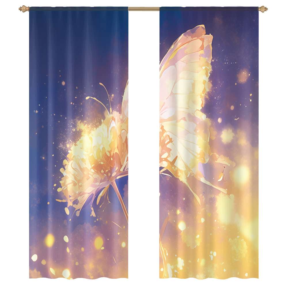 Butterfuly Pretty Butterflies Art Sheer Voile Curtain Window Tulle ...