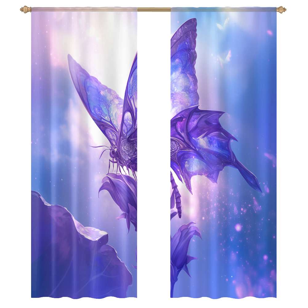 Butterfuly Pretty Butterflies Art Sheer Window Curtains for Living Room ...