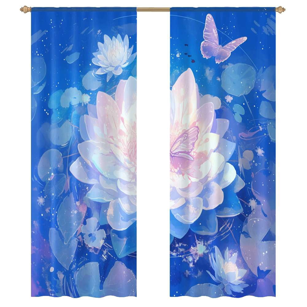 Butterfuly Pretty Butterflies Art Sheer Window Curtains for Living Room ...