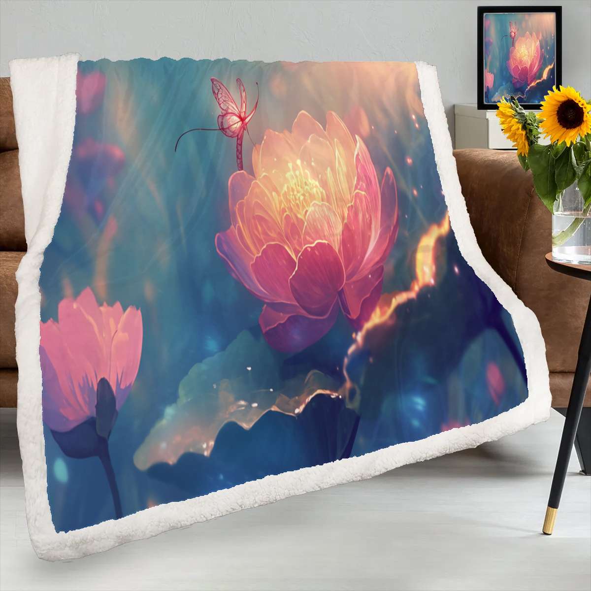 Butterfuly Pretty Butterflies Art Sherpa Blanket Throw Blanket For Bed ...