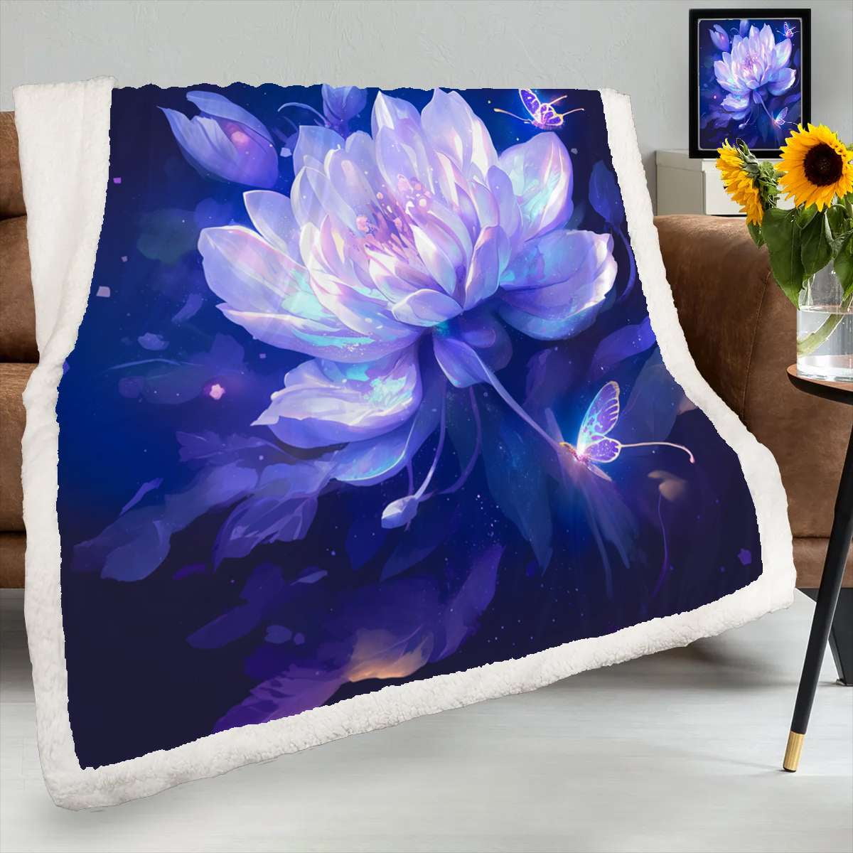 Butterfuly Pretty Butterflies Art Sherpa Blanket Throw Blanket For Bed ...