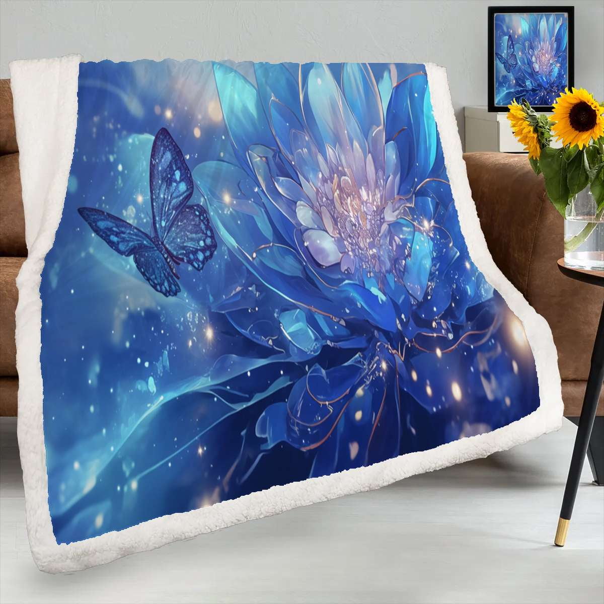 Butterfuly Pretty Butterflies Art Sherpa Blanket Throw Blanket For Bed ...