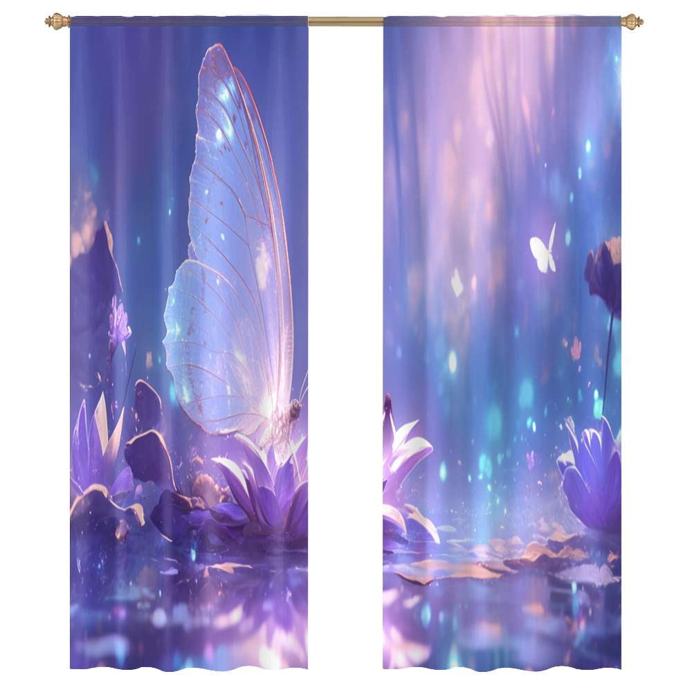 Butterfuly Pretty Butterflies Art Tulle Curtains For Living Room ...