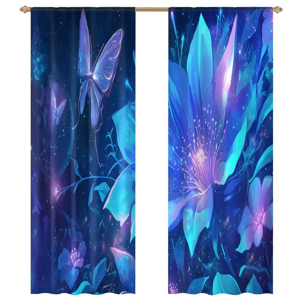 Butterfuly Pretty Butterflies Art Tulle Curtains For Living Room ...