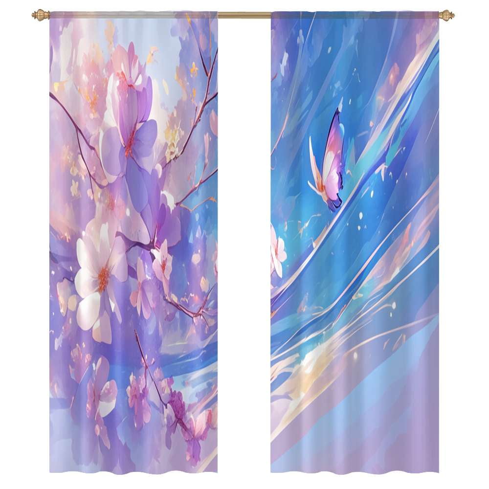 Butterfuly Pretty Butterflies Art Tulle Curtains For Living Room ...