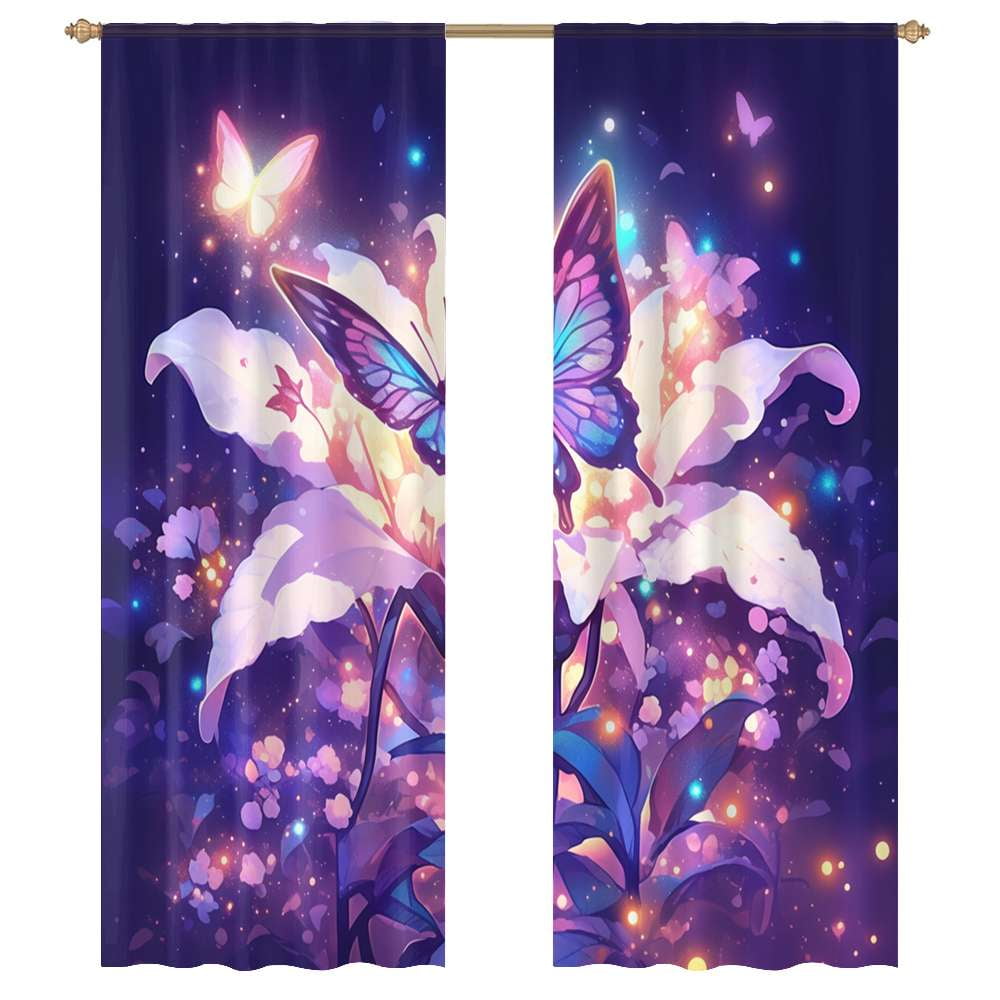 Butterfuly Pretty Butterflies Art Tulle Curtains For Living Room ...