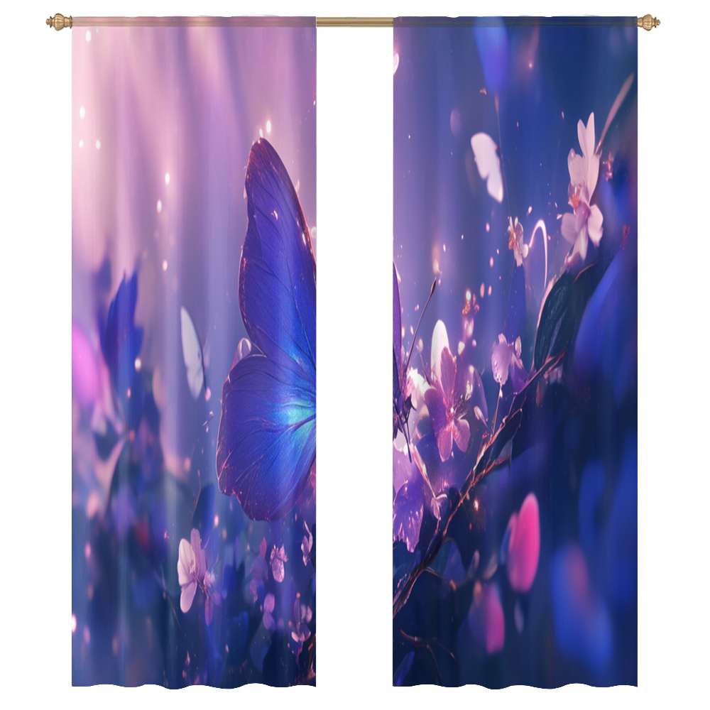 Butterfuly Pretty Butterflies Art Tulle Curtains For Living Room ...