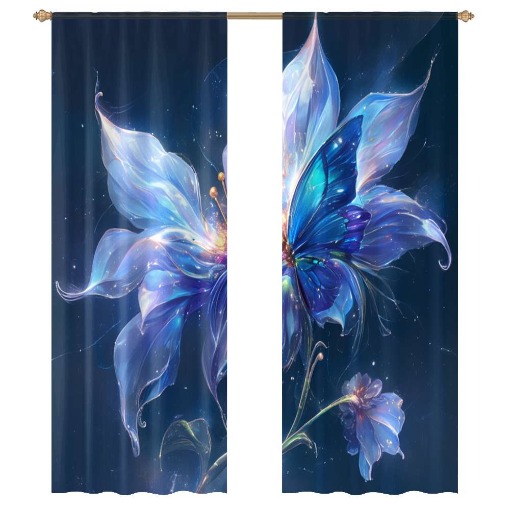 Butterfuly Pretty Butterflies Art Tulle Curtains For Living Room ...