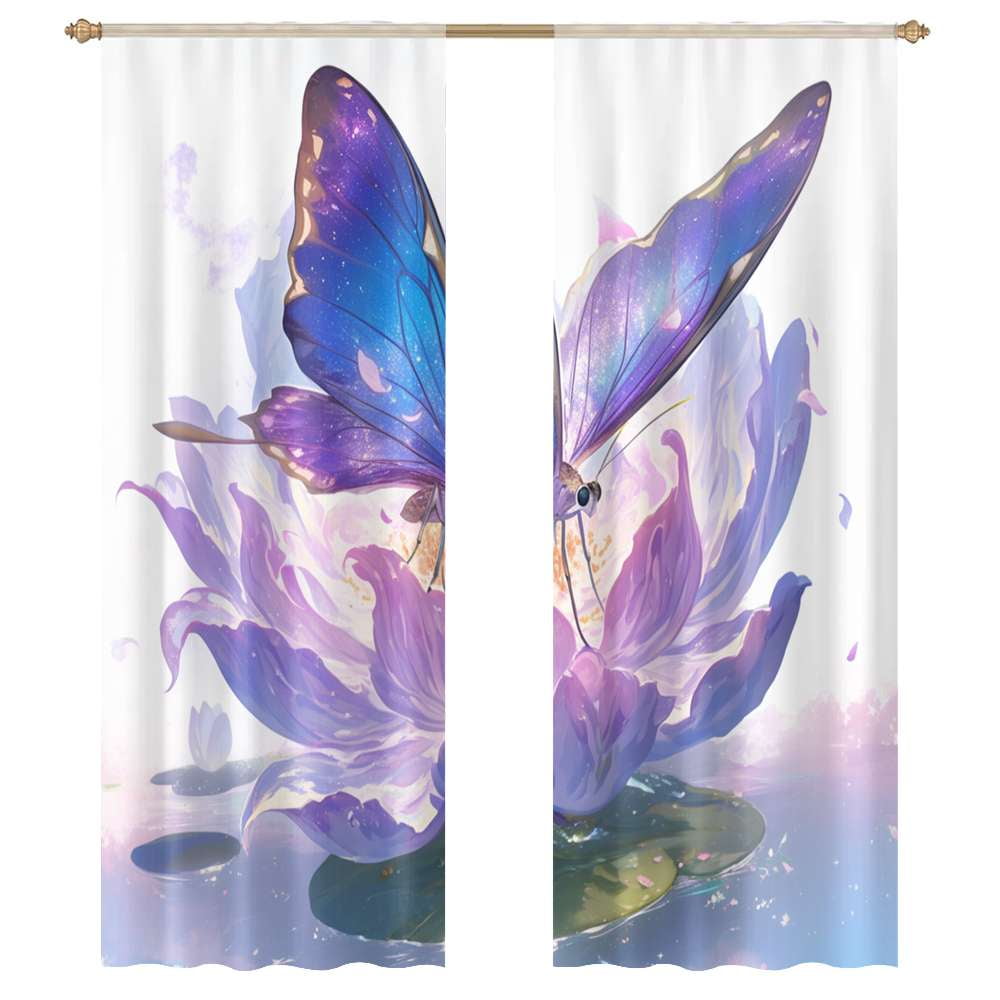 Butterfuly Pretty Butterflies Art Tulle Curtains For Living Room ...
