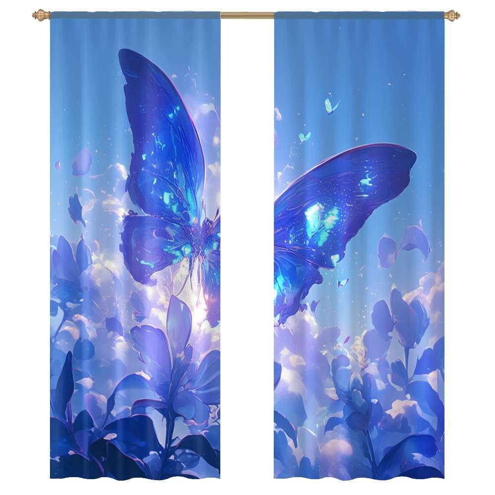 Butterfuly Pretty Butterflies Art Tulle Curtains For Living Room ...