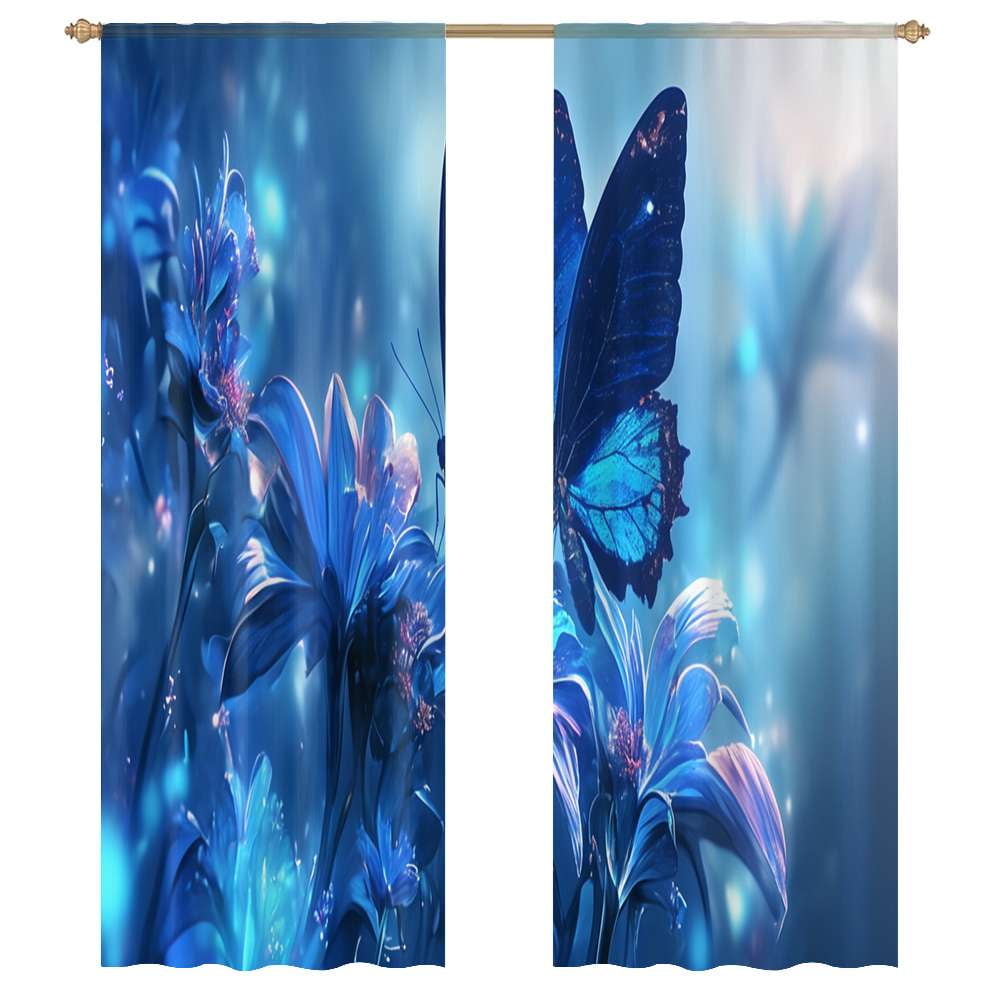 Butterfuly Pretty Butterflies Art Tulle Curtains For Living Room ...