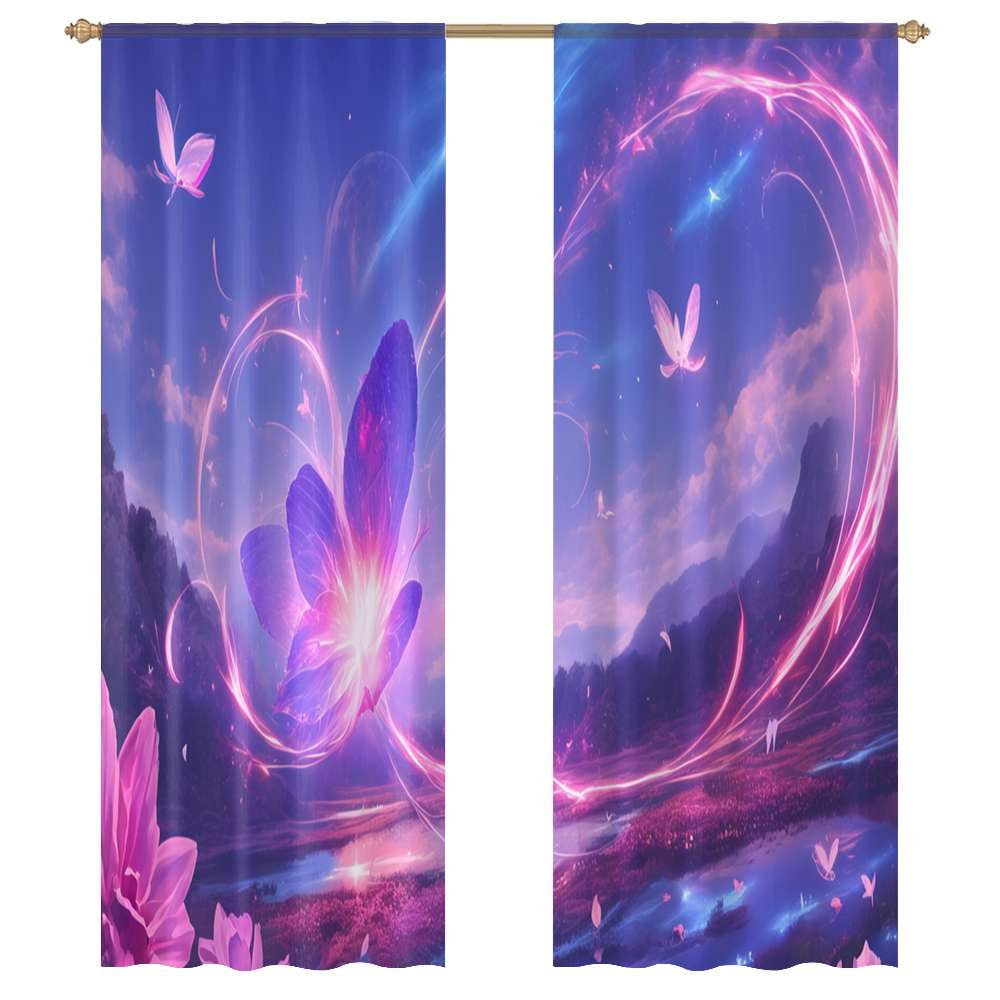Butterfuly Pretty Butterflies Art Tulle Curtains For Living Room ...