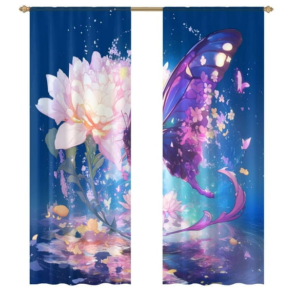 Butterfuly Pretty Butterflies Art Tulle Curtains For Living Room ...