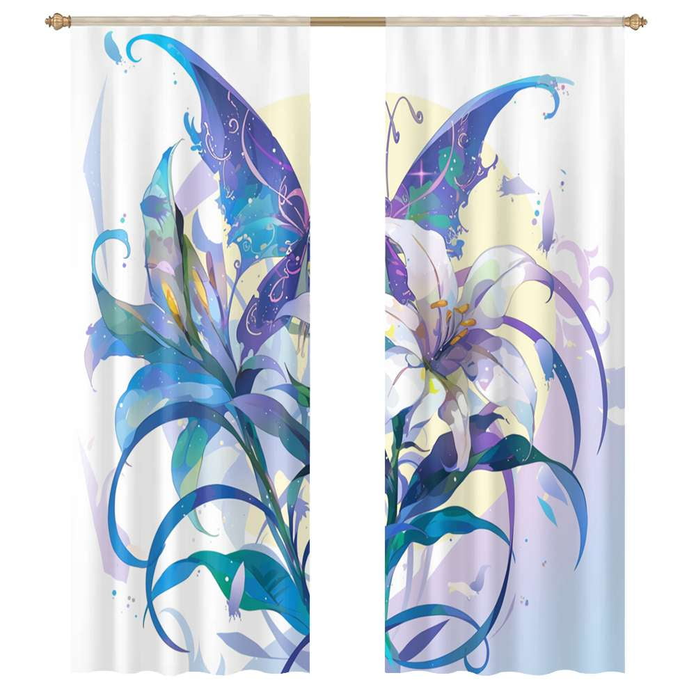 Butterfuly Pretty Butterflies Art Tulle Curtains For Living Room ...
