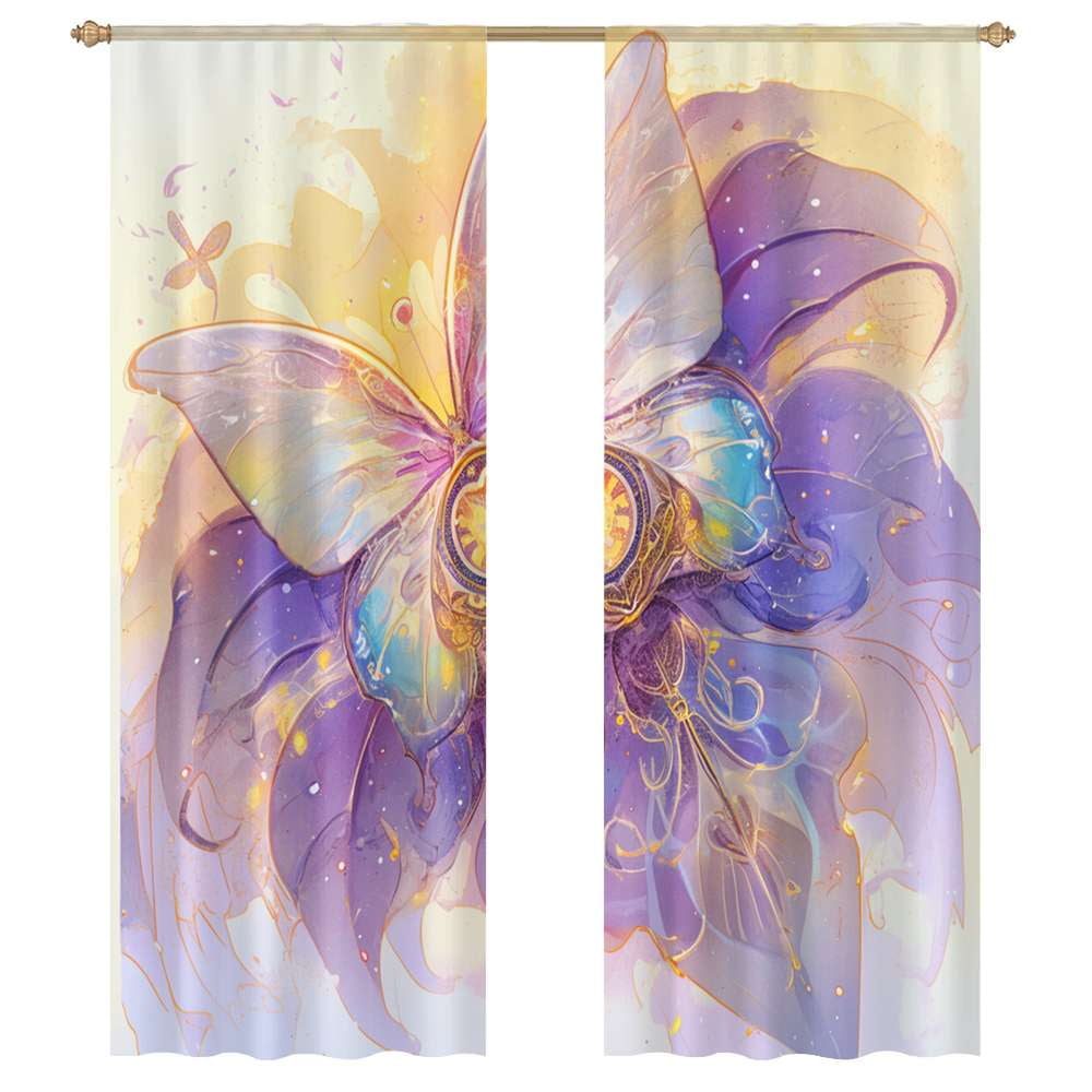 Butterfuly Pretty Butterflies Art Tulle Curtains For Living Room ...