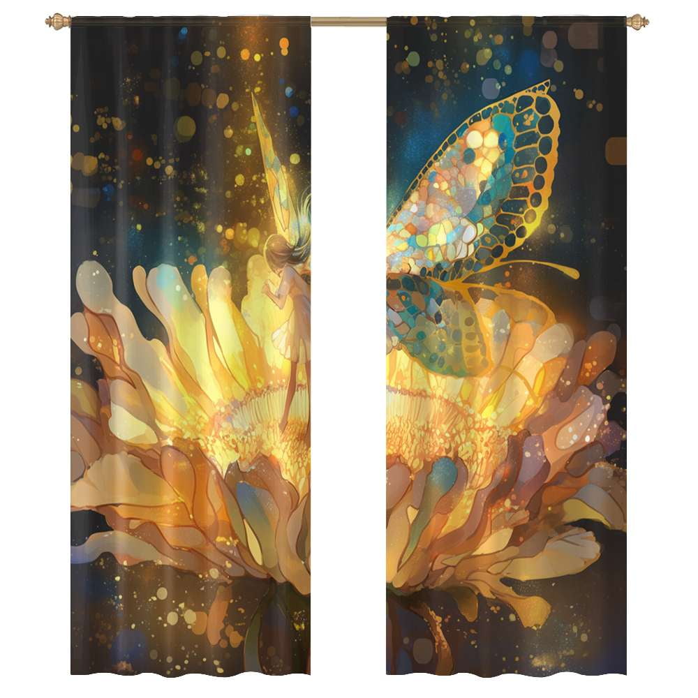 Butterfuly Pretty Butterflies Art Tulle Curtains For Living Room ...