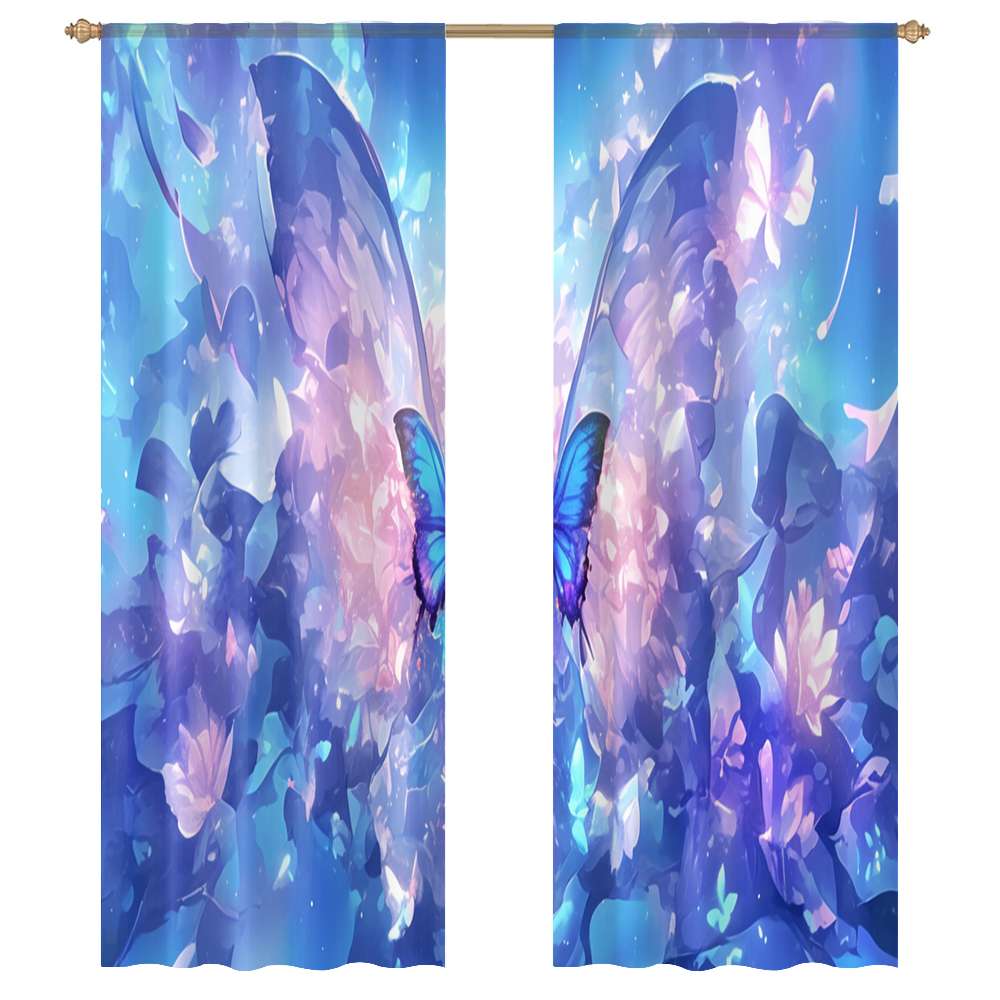 Butterfuly Pretty Butterflies Art Tulle Curtains For Living Room ...