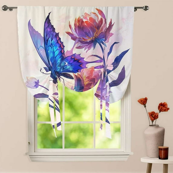 Butterfuly Pretty Butterflies Art Window Curtain for Living Room Roman ...