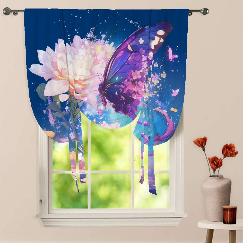 Butterfuly Pretty Butterflies Art Window Curtain for Living Room Roman ...