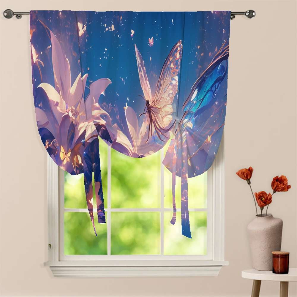 Butterfuly Pretty Butterflies Art Window Curtain for Living Room Roman ...