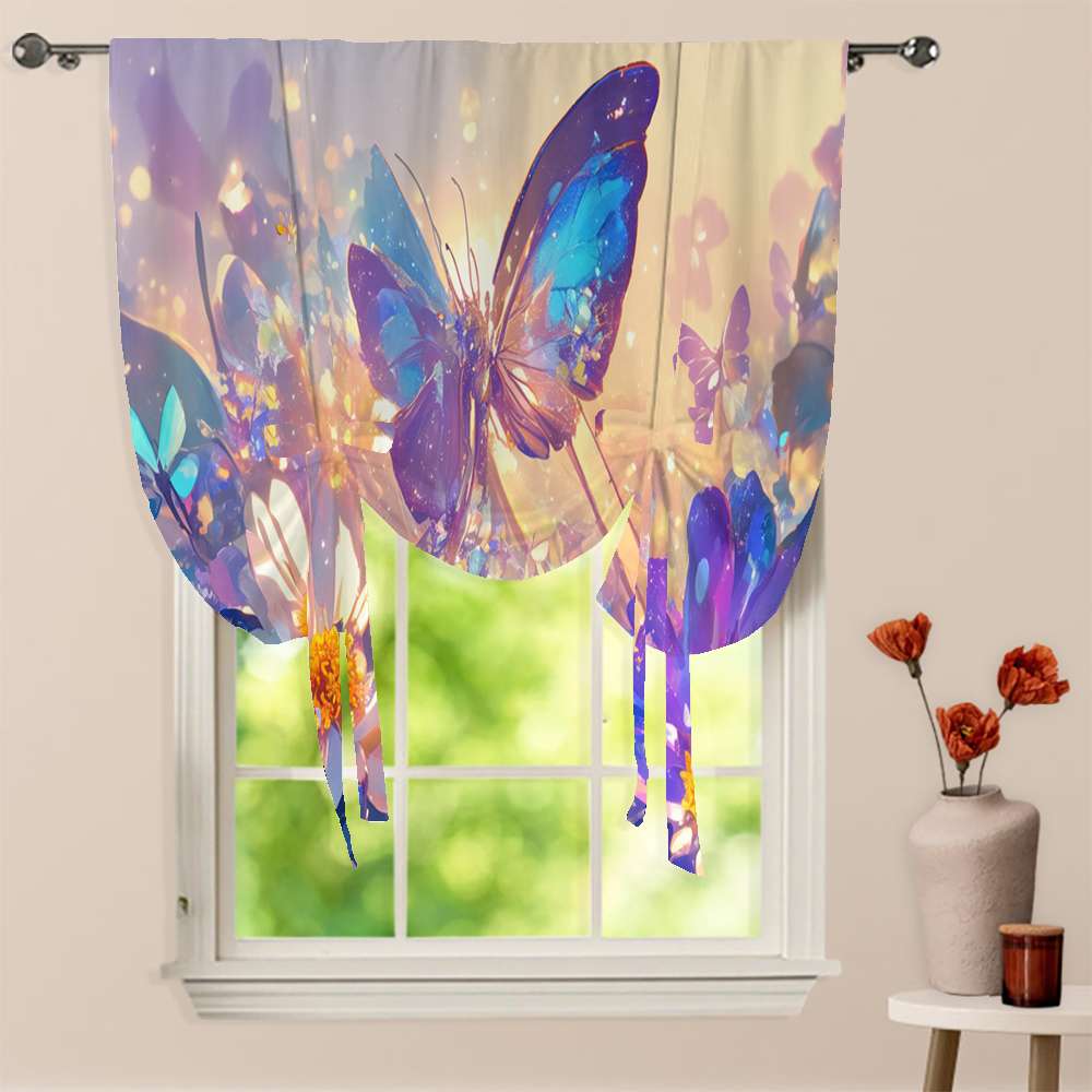 Butterfuly Pretty Butterflies Art Window Curtain for Living Room Roman ...