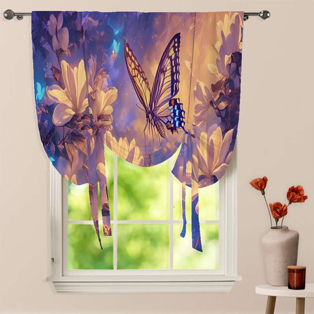 Butterfuly Pretty Butterflies Art Window Curtain for Living Room Roman ...