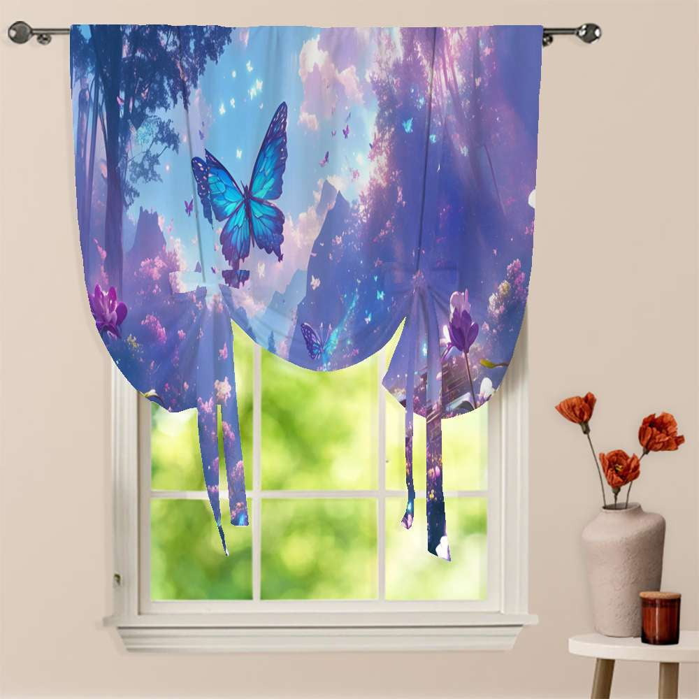 Butterfuly Pretty Butterflies Art Window Curtain for Living Room Roman ...