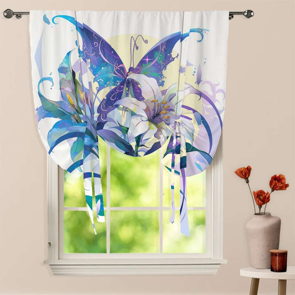 Butterfuly Pretty Butterflies Art Window Curtain for Living Room Roman ...