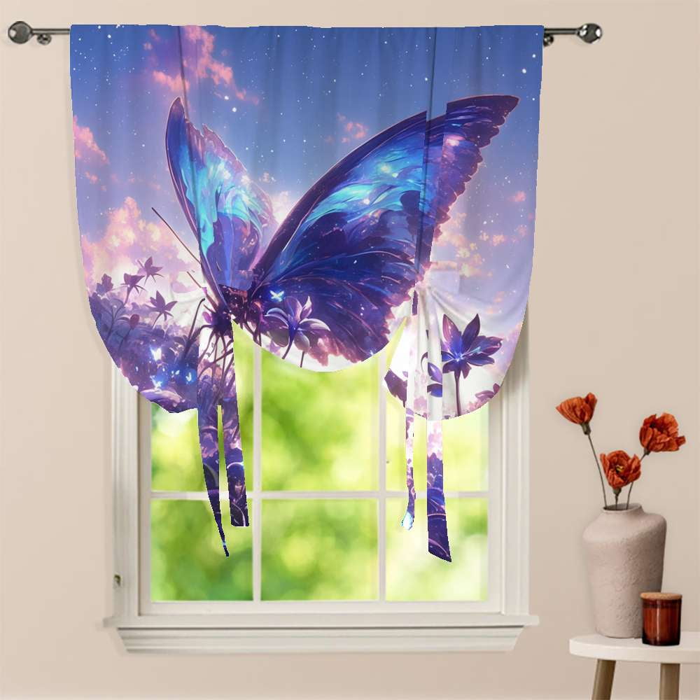 Butterfuly Pretty Butterflies Art Window Curtain for Living Room Roman ...
