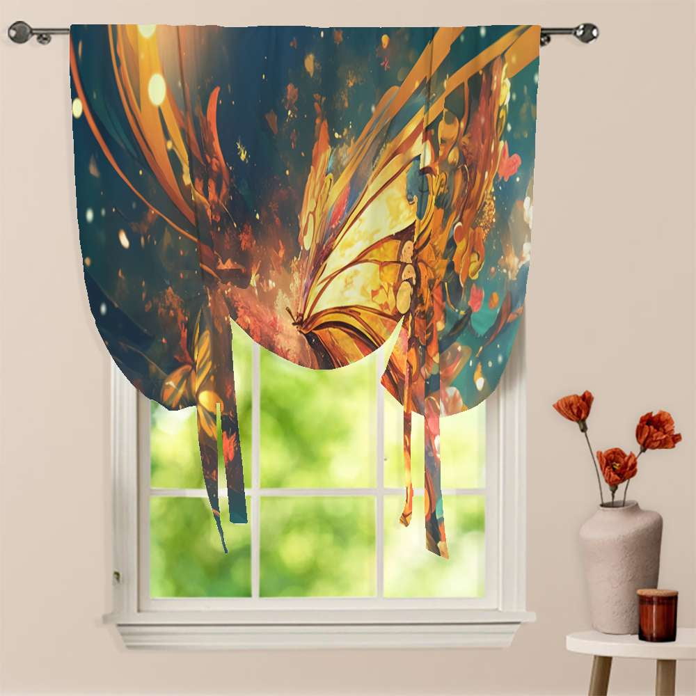 Butterfuly Pretty Butterflies Art Window Curtain for Living Room Roman ...