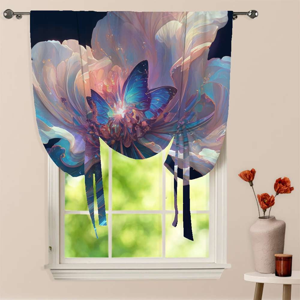 Butterfuly Pretty Butterflies Art Window Curtain for Living Room Roman ...