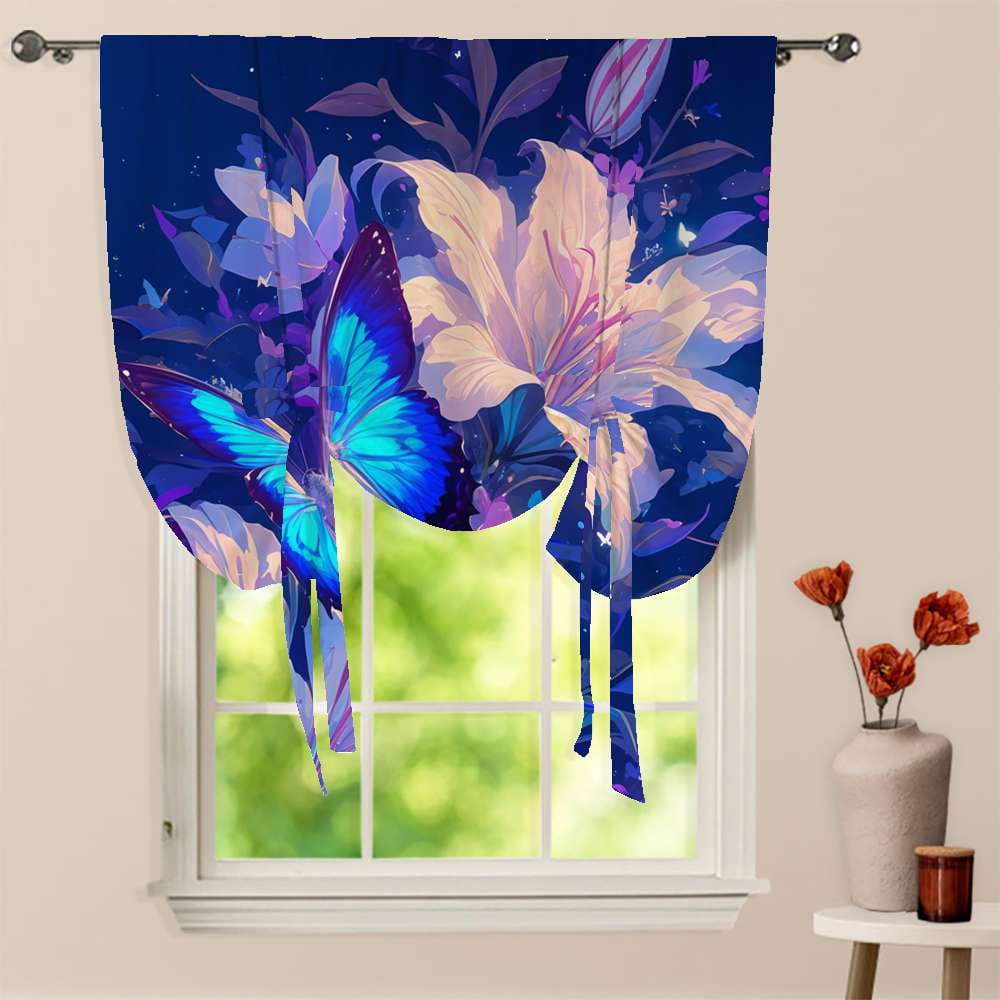 Butterfuly Pretty Butterflies Art Window Curtain for Living Room Roman ...