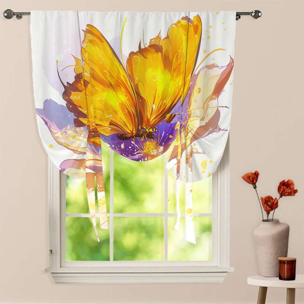 Butterfuly Pretty Butterflies Art Window Curtain for Living Room Roman ...