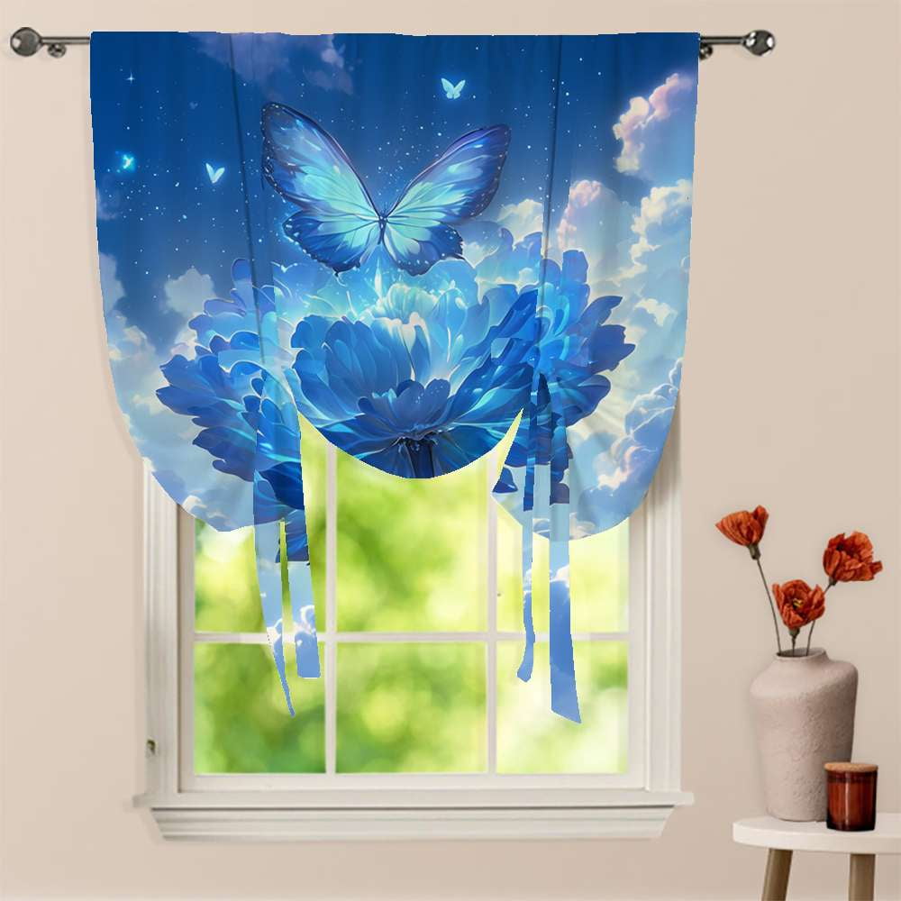 Butterfuly Pretty Butterflies Art Window Curtain for Living Room Roman ...