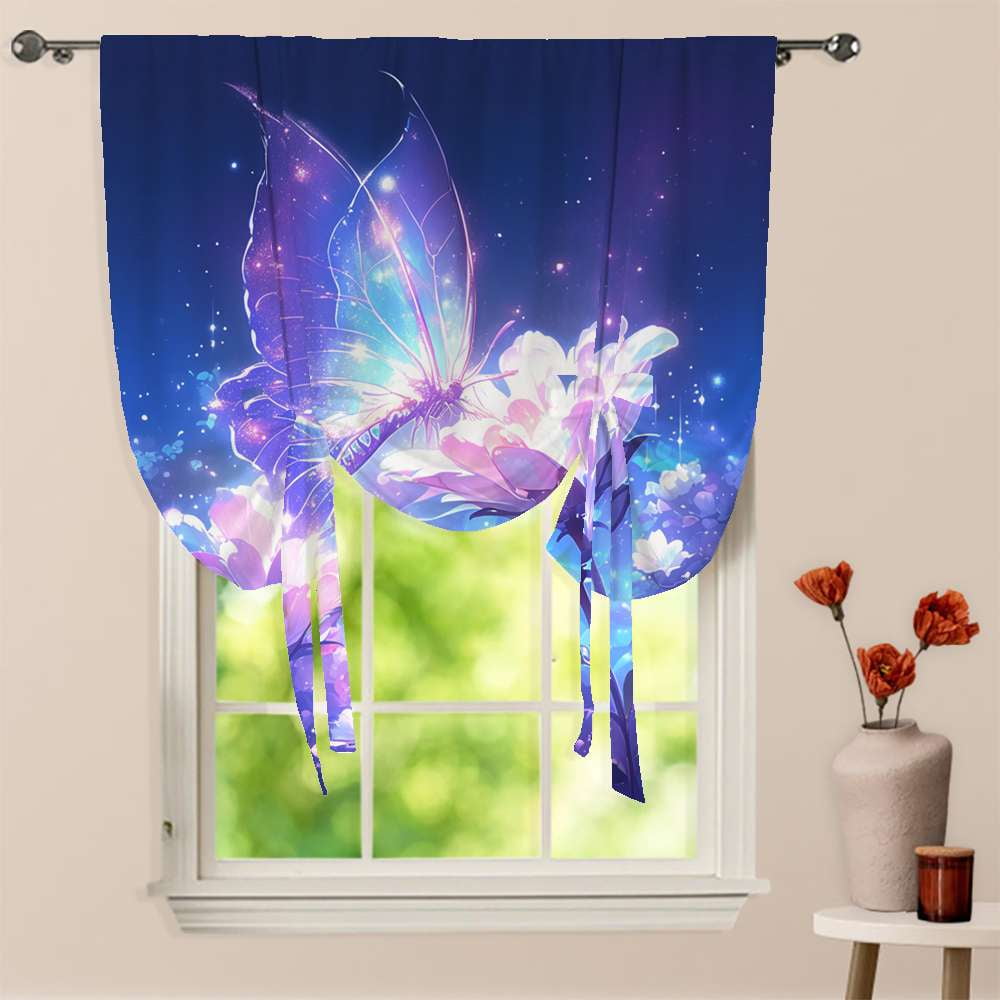 Butterfuly Pretty Butterflies Art Window Curtain for Living Room Roman ...