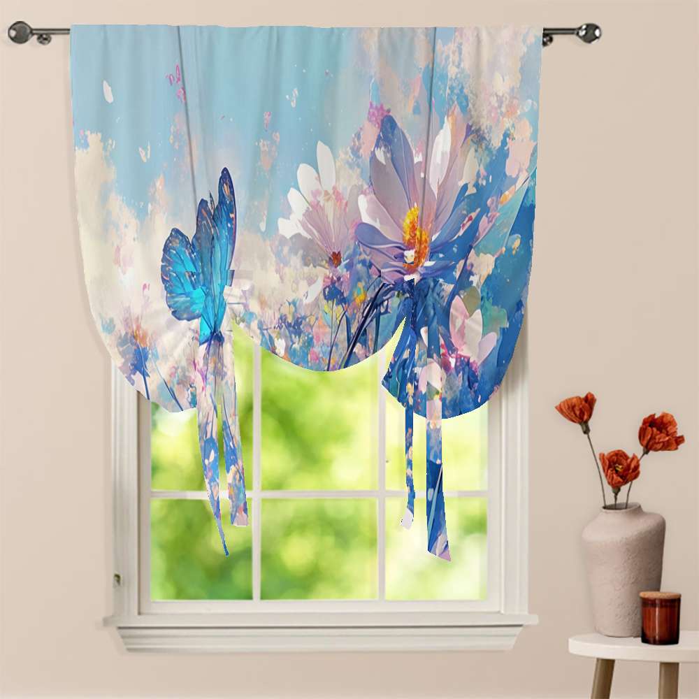 Butterfuly Pretty Butterflies Art Window Curtain for Living Room Roman ...